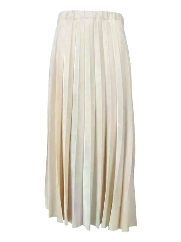SHIRTAPORTER Pleated Velvet Midi Skirt - Neutrals