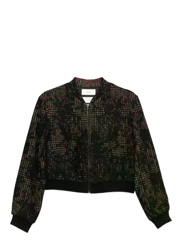 QUETSCHE Prince Of Wales Check Bomber Jacket - Black