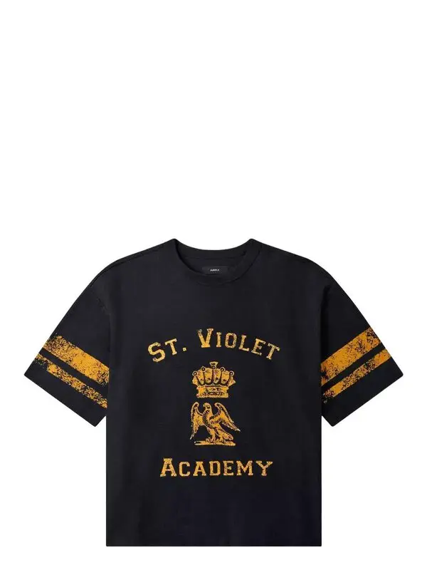 PURPLE BRAND St. Violet Graphic-print Jersey T-shirt - Black