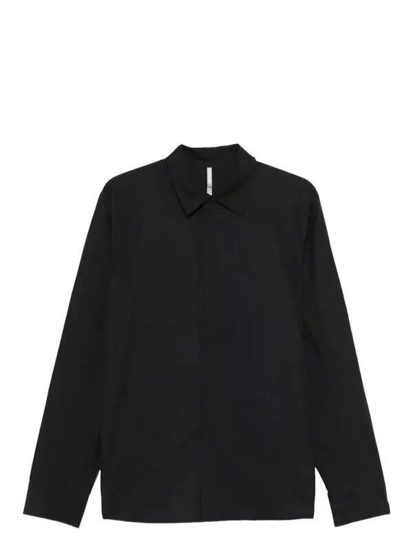 Veilance Concealed-front Long-sleeve Shirt - Black