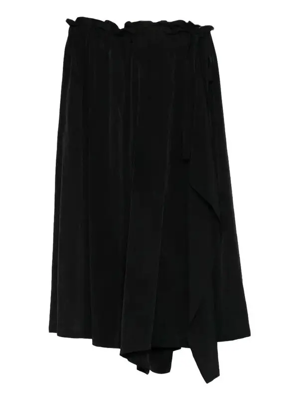 Y’s Asymmetric Draped Skirt - Black