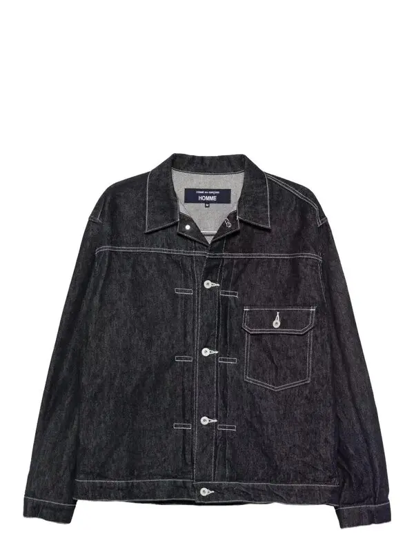 Comme Des Garçons Contrast-stitch Denim Jacket - Blue
