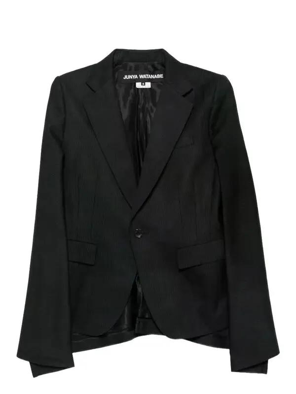Junya Watanabe Pinstripe-pattern Cape-style Blazer - Black