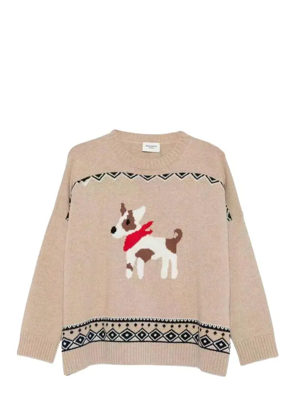 Max Mara Pavidi Intarsia-knit Crew-neck Sweater - Neutrals
