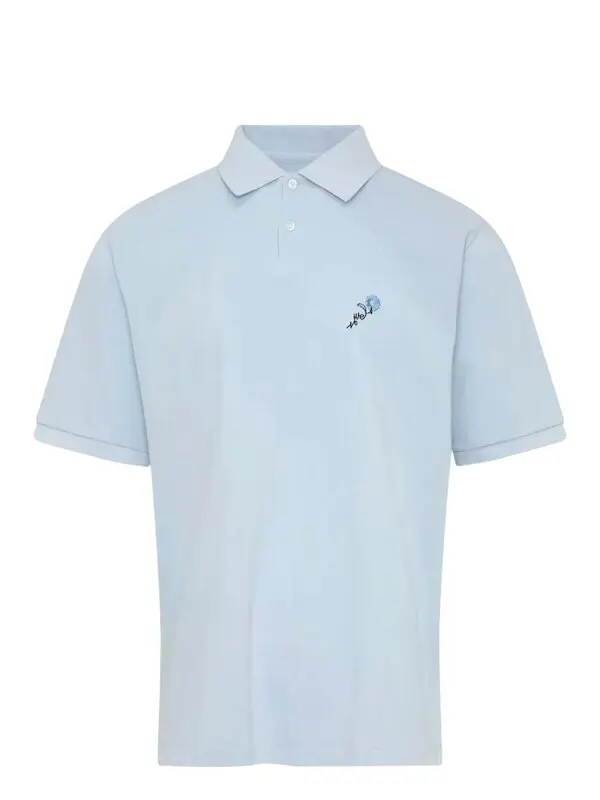 VOWELS Embroidered-logo Polo Shirt - Blue