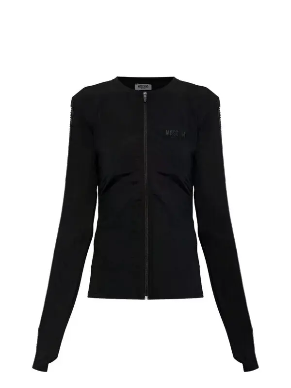 Moschino Logo-tape Zip-up Sweatshirt - Black
