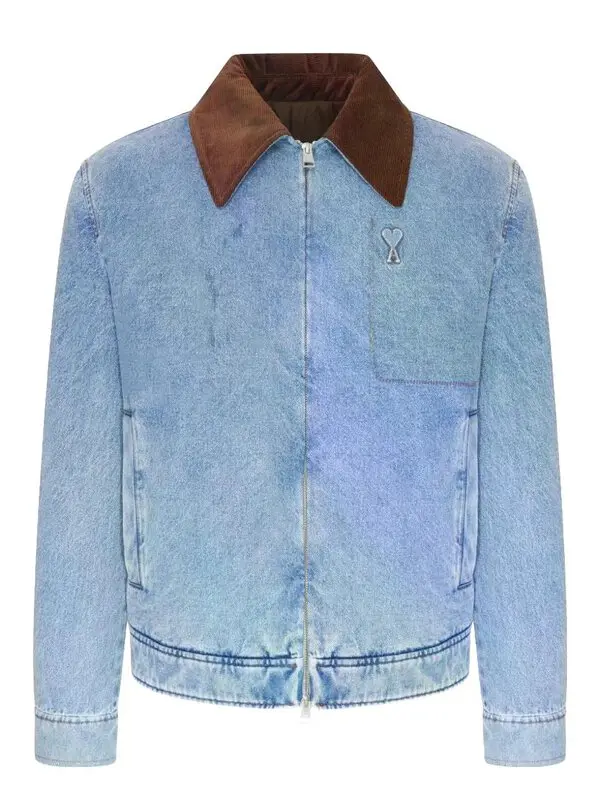 AMI Paris De Coeur Denim Jacket - Blue