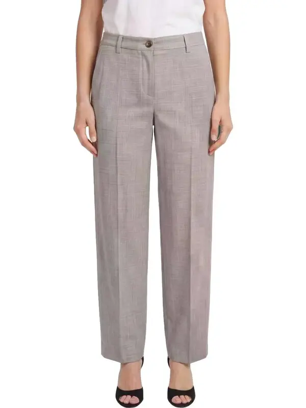 Brunello Cucinelli Checked Straight-leg Trousers - Grey