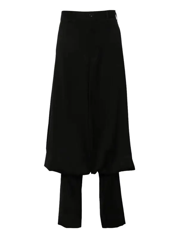 Comme Des Garçons Layered Draped Trousers - Black
