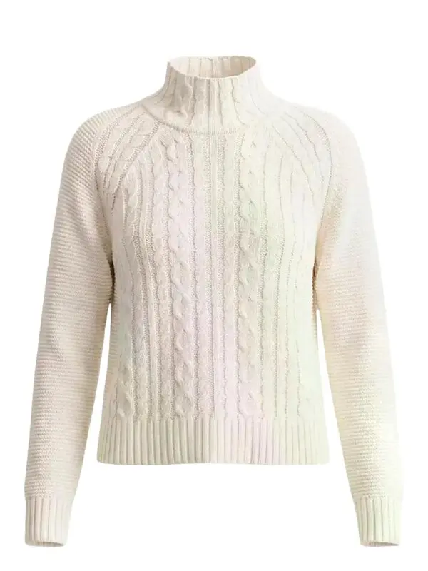 GRAN SASSO Cable-knit Raglan-sleeve Sweater - Neutrals