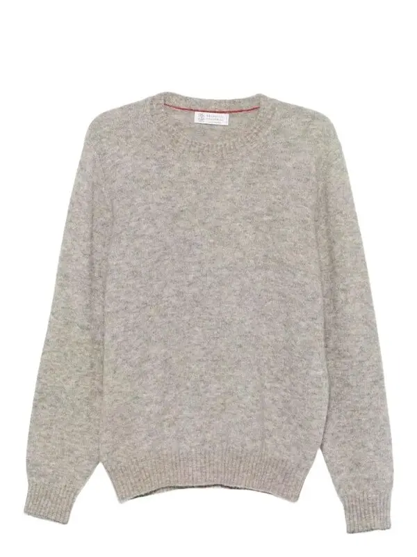 Brunello Cucinelli Crew-neck Ribbed-trim Sweater - Grey