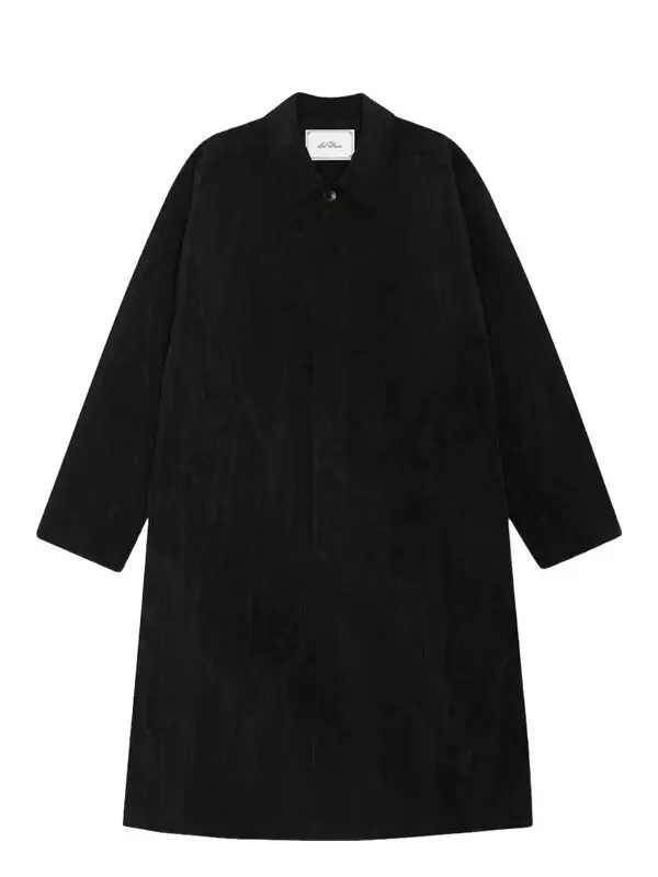 LES DEUX Shiny Single-breasted Coat - Black