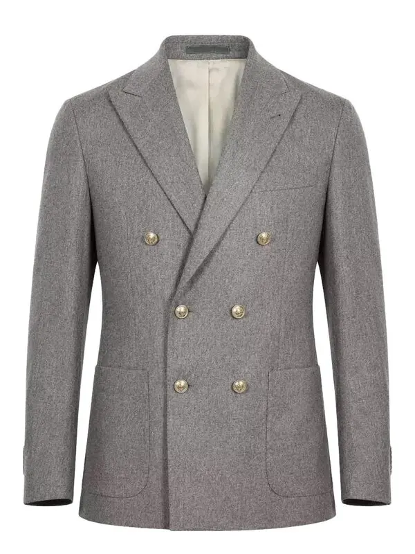 Eleventy Double-breasted Wool Suit - Grey