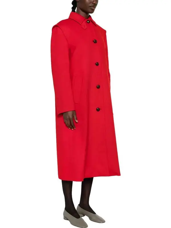 Max Mara Button-up Coat - Red