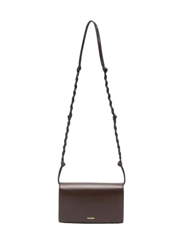 JIL SANDER Tangle Leather Shoulder Bag - Brown