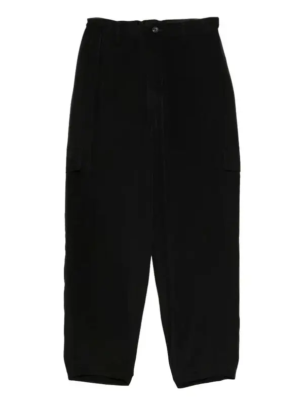Y’s Cargo-pocket Tapered Trousers - Black