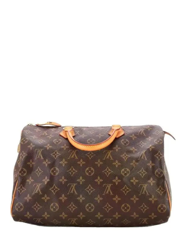 LOUIS VUITTON Speedy Handbag Monogram Canvas 35 Satchel - Brown