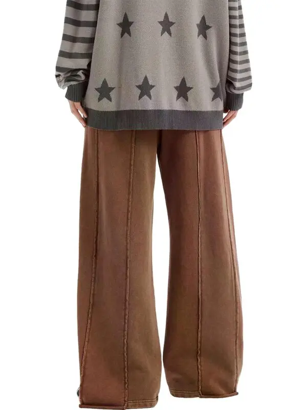 MINI CREAM Exposed-seam Drawstring Trousers - Brown