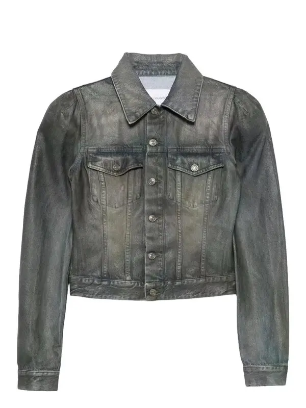 7 For All Mankind Puff-sleeve Denim Jacket - Grey