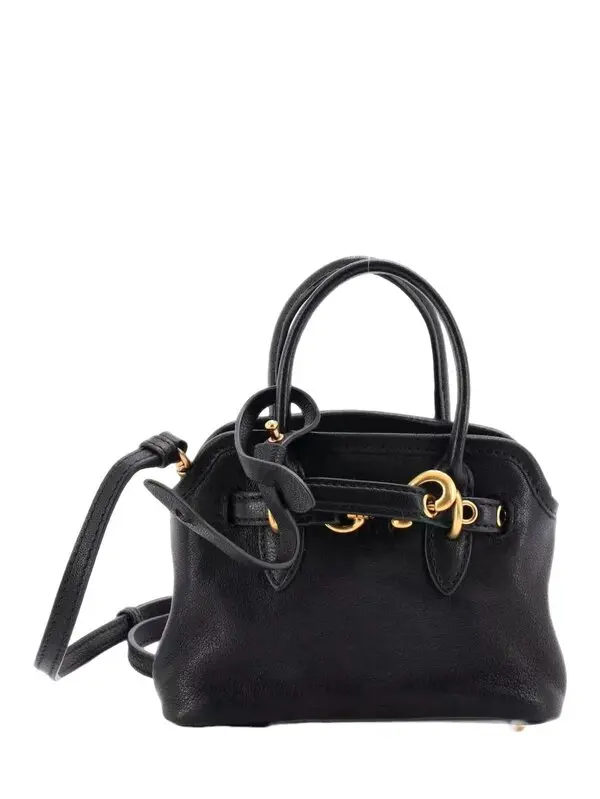 Miu Miu Aventure Leather Mini Tote Bag - Black