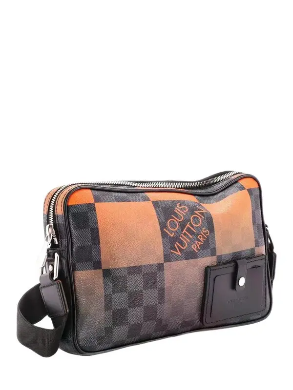 LOUIS VUITTON Alpha Messenger Bag Limited Edition Damier Graphite Giant Crossbody Bag - Orange
