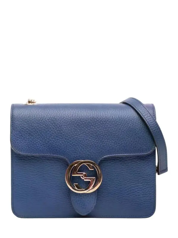 Gucci 2016-2026 Small Dollar Calfskin Interlocking G Crossbody Bag - Blue