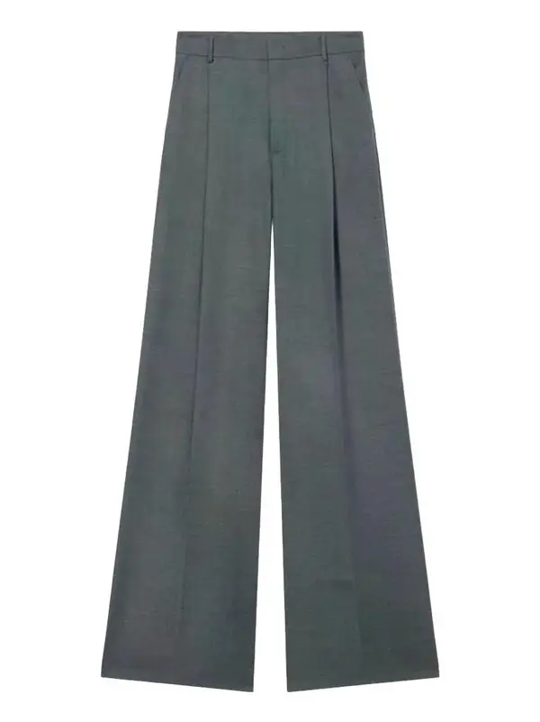 Blumarine Pleated Palazzo Pants - Grey