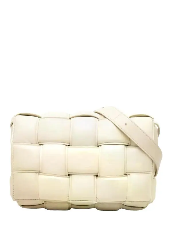 Bottega Veneta 2012-2026 Nappa Intrecciato Padded Cassette Crossbody Bag - White