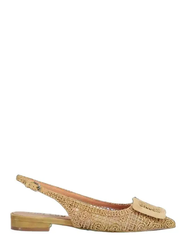 BIBI LOU Buckle-detail Slingback Ballet Flats - Neutrals