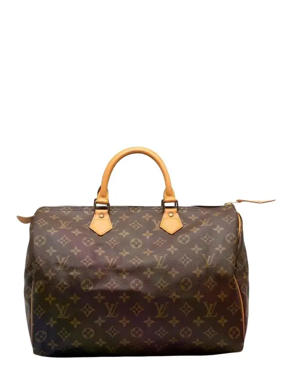 LOUIS VUITTON 1991 Monogram Speedy 35 Boston Bag - Brown