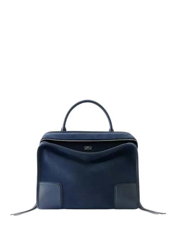 Loewe Large Amazona 180 Suede Leather Tote Bag - Blue