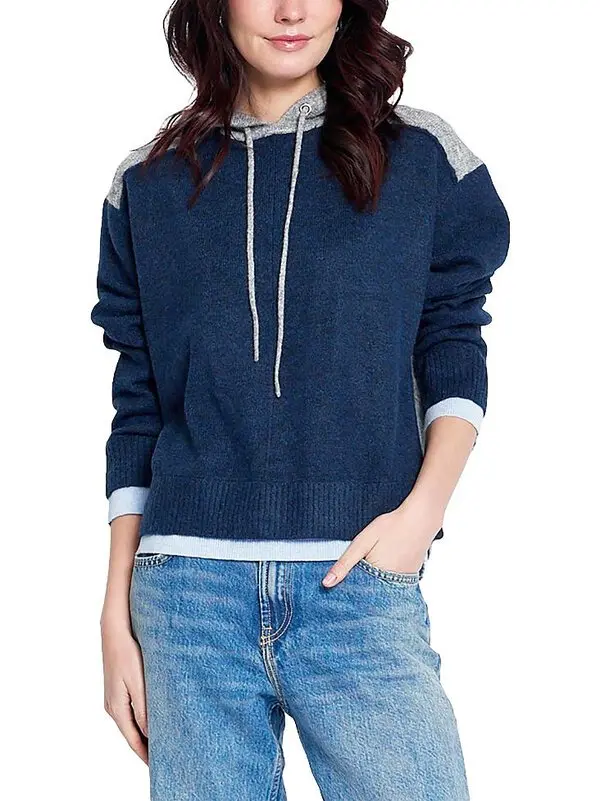 Central Park West Isla Layered Hoodie - Blue Combo