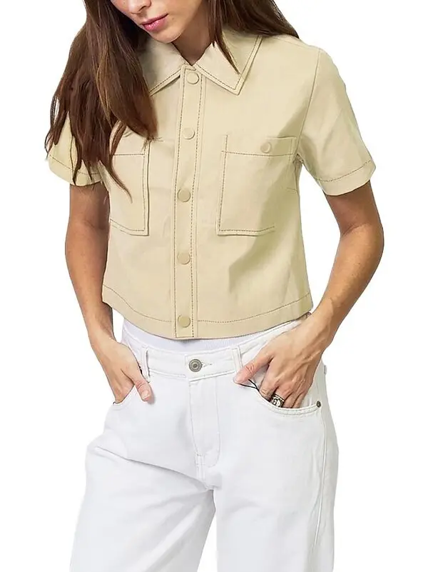 Central Park West Quinn Cropped X Sweater Jacket - Bone White