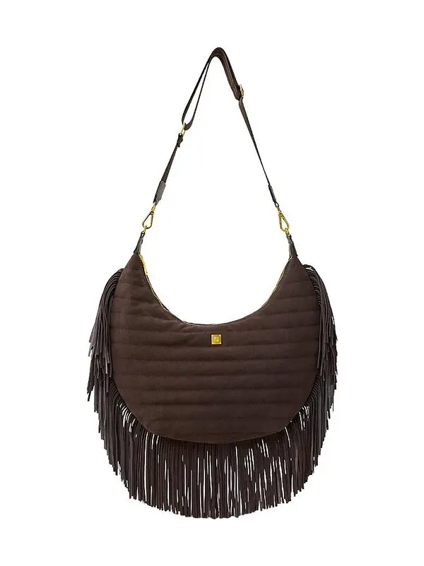THINK ROYLN Songbird Fringed Suede Shoulder Bag - Brunette