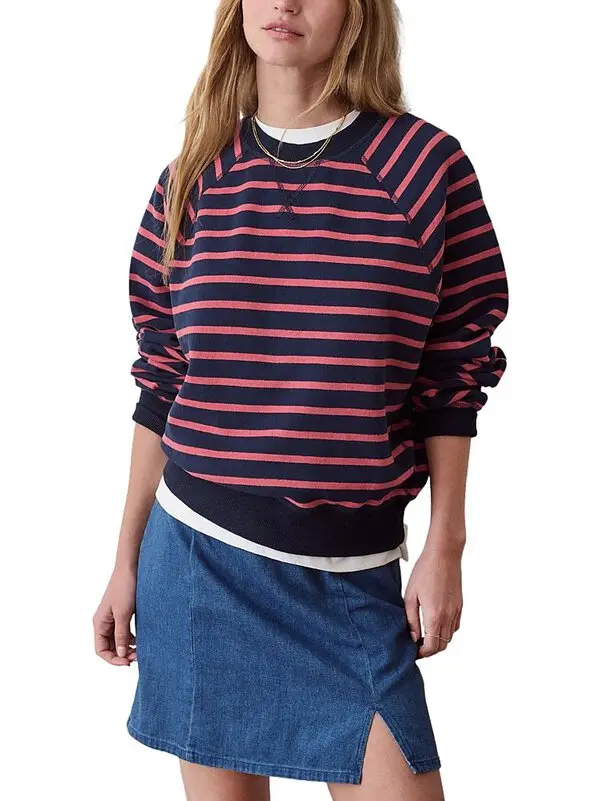 Marine Layer Cloud 9 Cotton Blend Fleece Reversible Sweatshirt - Twilight Dusk
