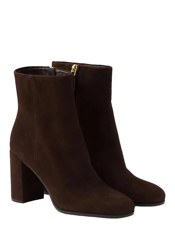 Prada Suede Booties - Dark Brown