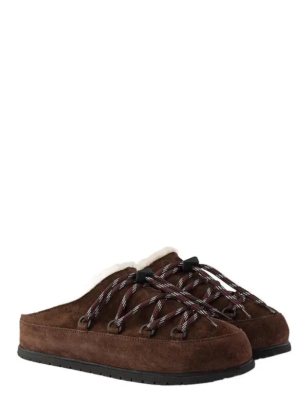 Prada Suede Mules - Dark Brown