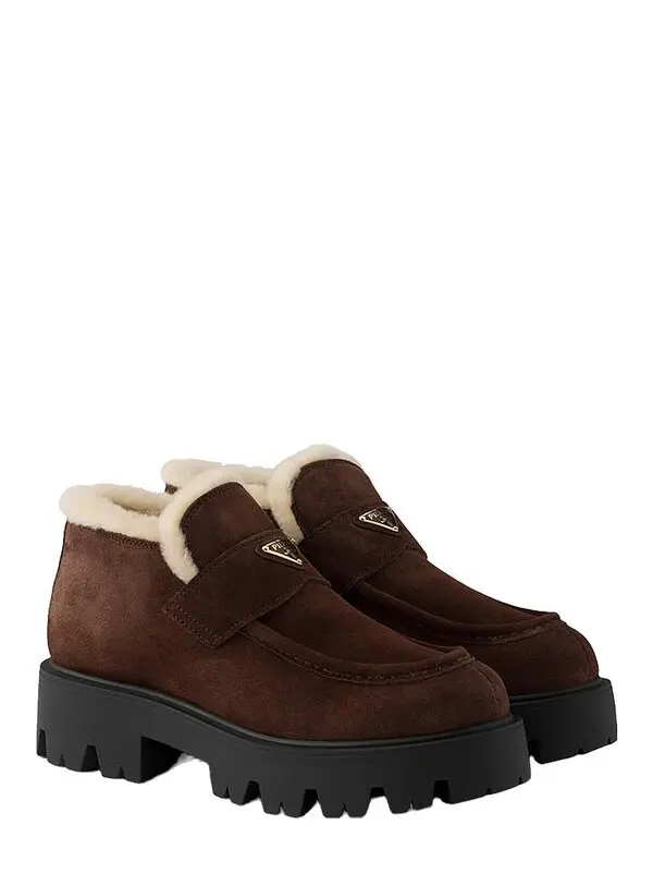 Prada Suede Loafers - Dark Brown