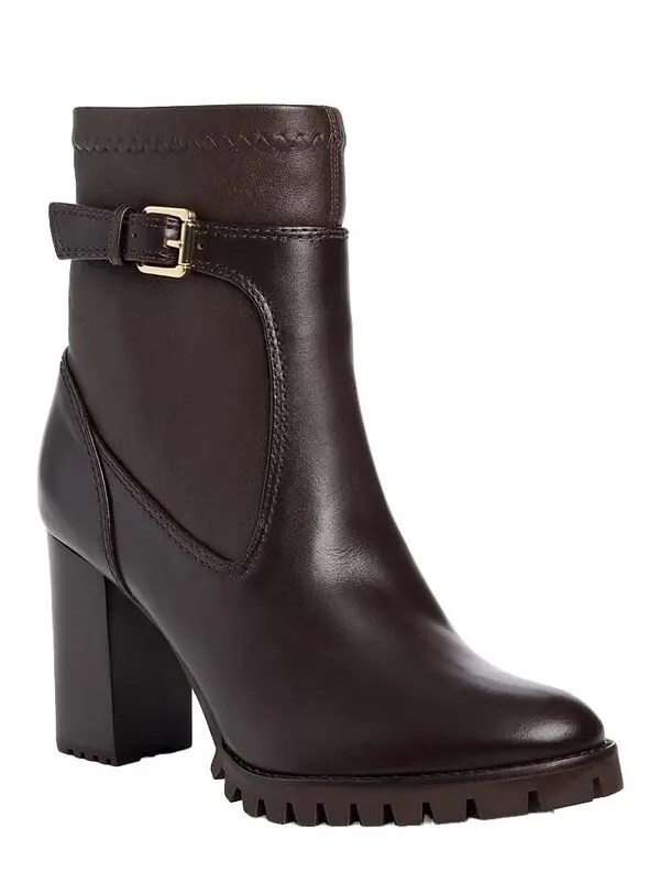 ALEXANDRE BIRMAN Marion Block Heel Booties - Dark Brown