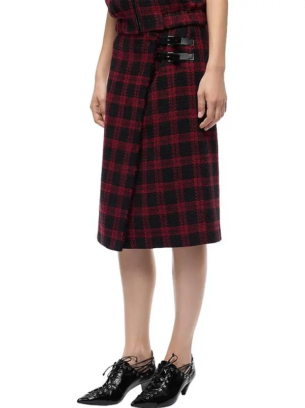 Pinko Griselina Tweed Skirt - Black/red