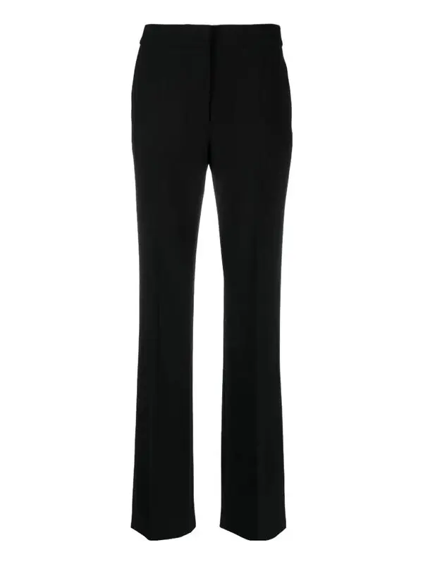 Moschino Crepe Mid-rise Flared Trousers - Black