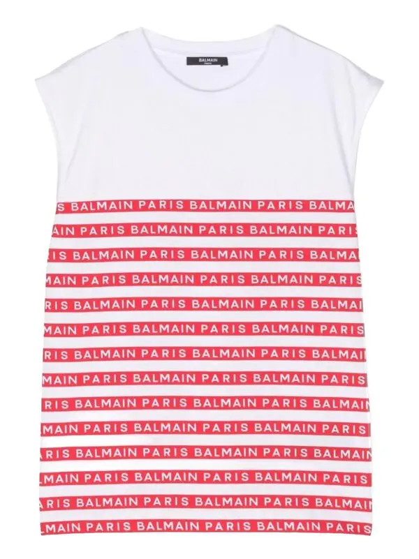 Balmain Logo-print Sleeveless T-shirt - White