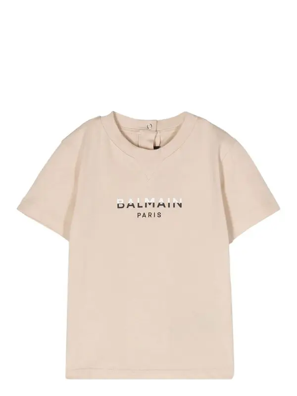 Balmain Logo-print Cotton T-shirt - Nude