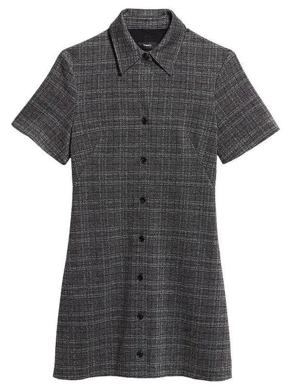 Theory Mini Shirt Dress - Wine Multi