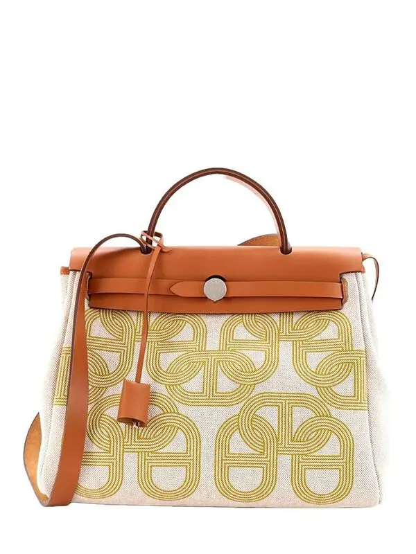 Hermès Herbag Zip Circuit 24 Canvas & Leather Crossbody - Neutral
