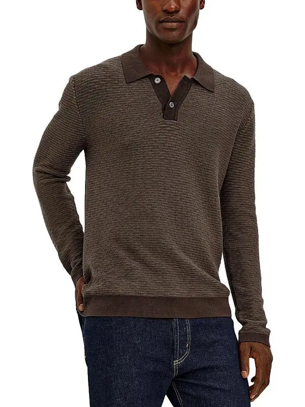 Rails Fulton Cotton Long Sleeve Sweater Polo - Cedar