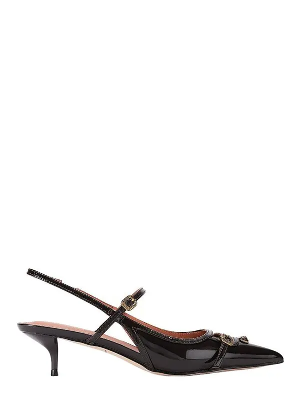 Kurt Geiger Rebecca Leather Slingback Pumps - Dark Brown