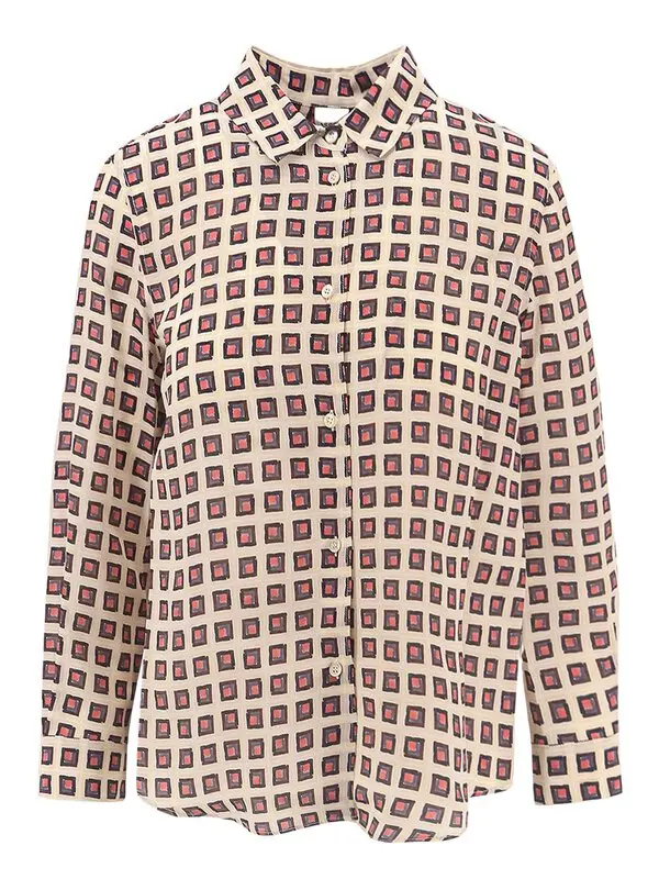 Aspesi Geometricprint Longsleeve Shirt - Nude