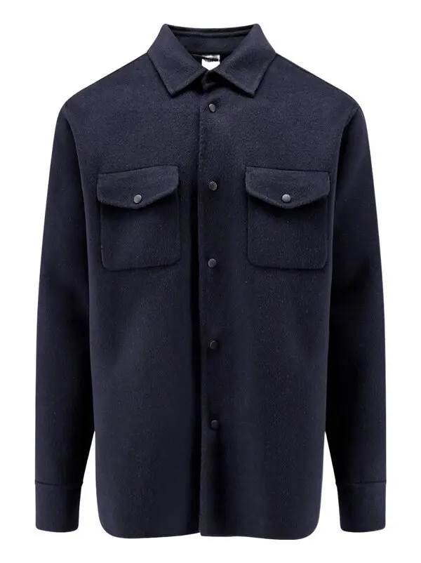 Aspesi Snap-button Overshirt Jacket - Blue
