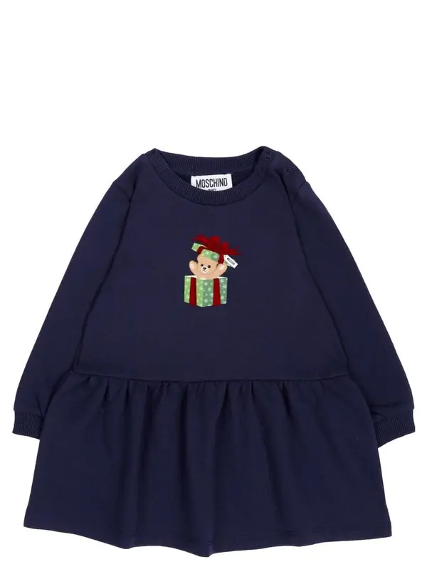 Moschino Teddy Bear Ruffled Dress - Navy Blue